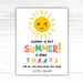 Summer Teacher Appreciation Gift Tag Template, Editable Sunshine Thank ...