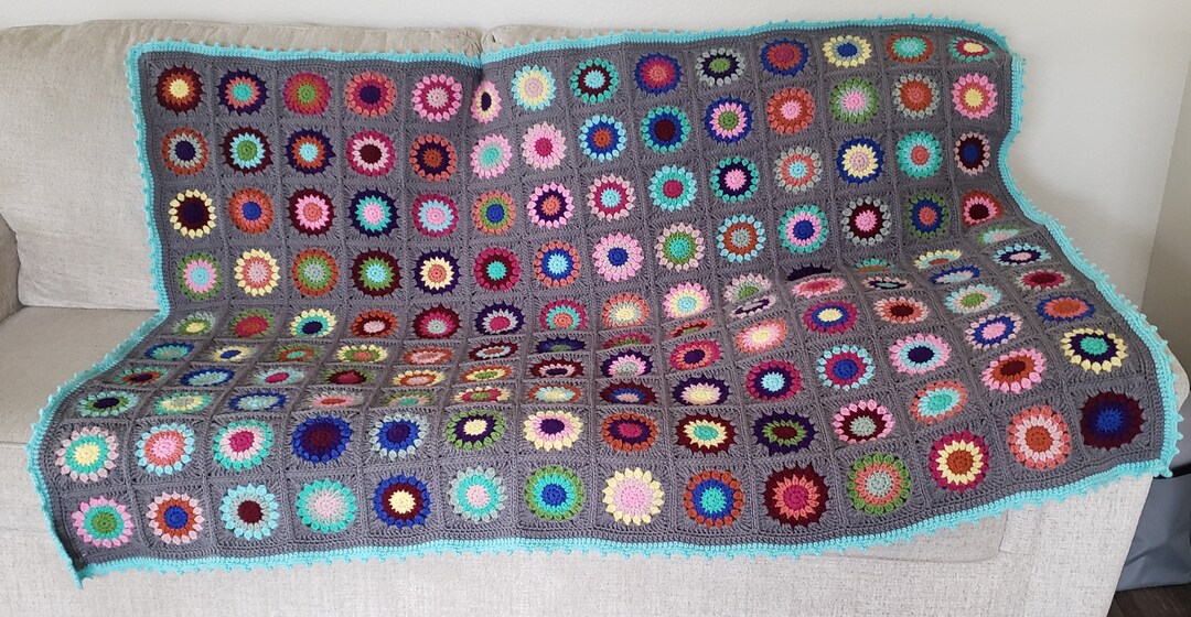 Starburst Granny Square Blanket - Etsy