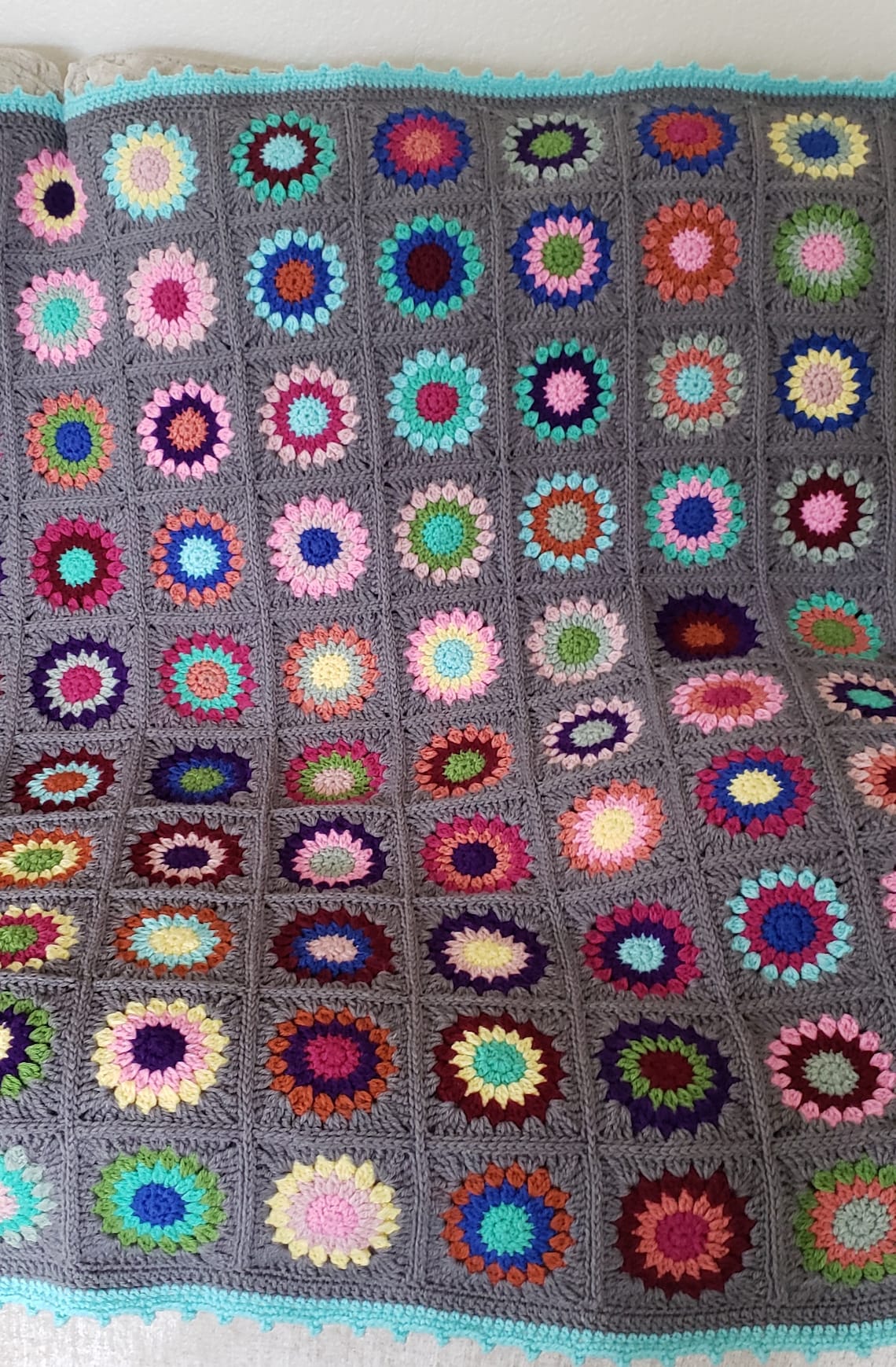 Starburst Granny Square Blanket - Etsy