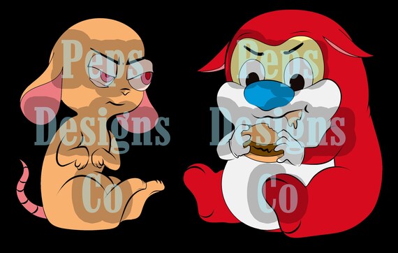 Ren en Stimpy Aangepaste tekening Png en Svg | Etsy België