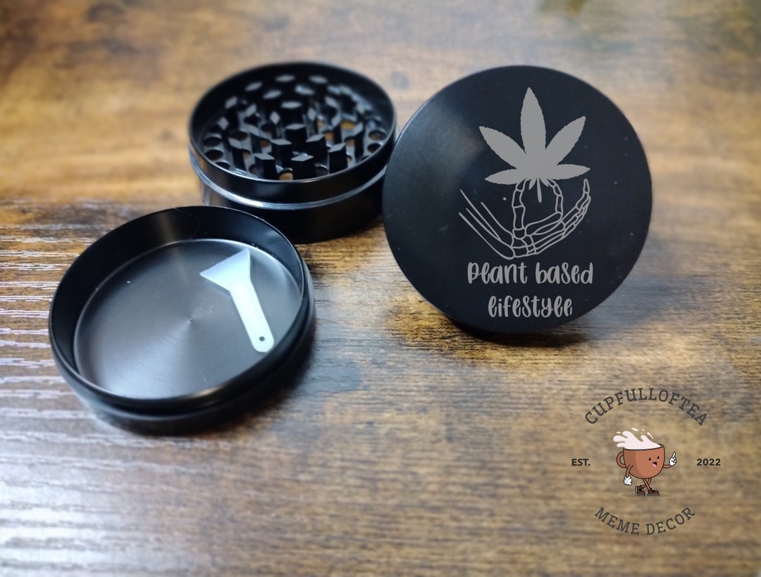 Plant Based Lifestyle Flower Grinder Custom Engraved Grinder - Etsy