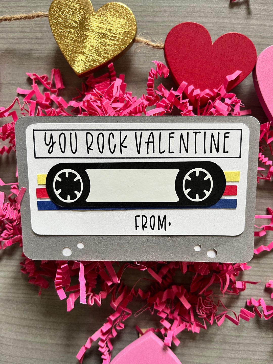 Handmade Cassette Tape Valentine, Retro Valentines, Kids Valentines ...