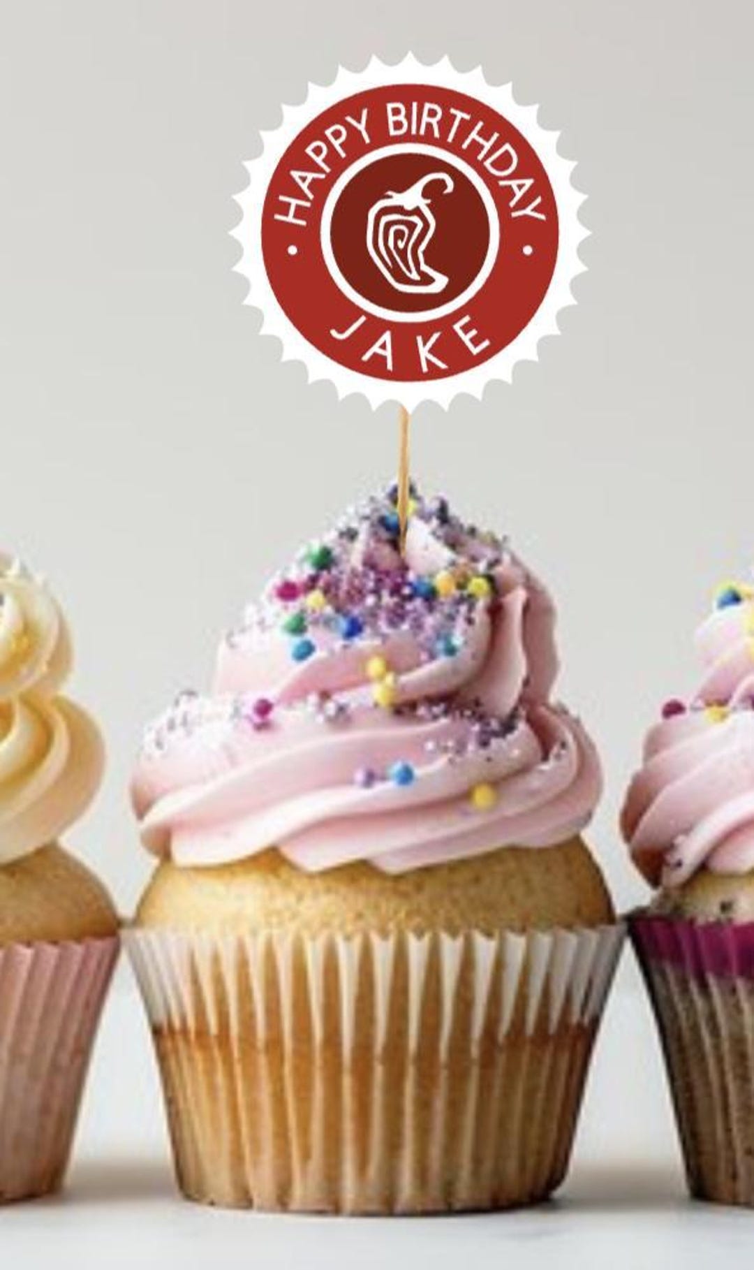 Taqueria Cupcake Toppers: Chipotle, Taco, Guacamole Birthday Party ...