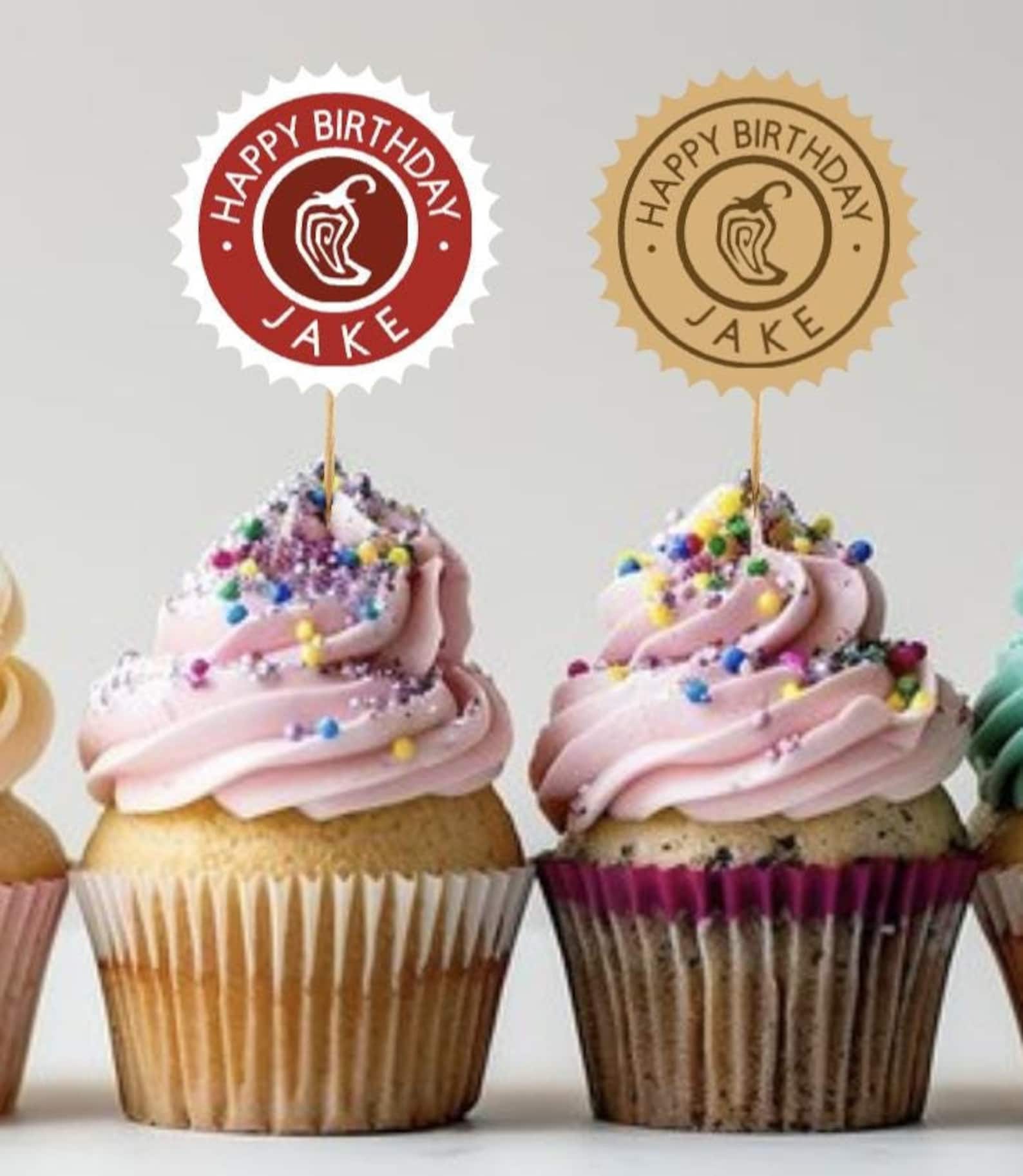 Cupcake Toppers - Chipotle- Cute - Birthday - Taco Tuesday - Guacamole ...