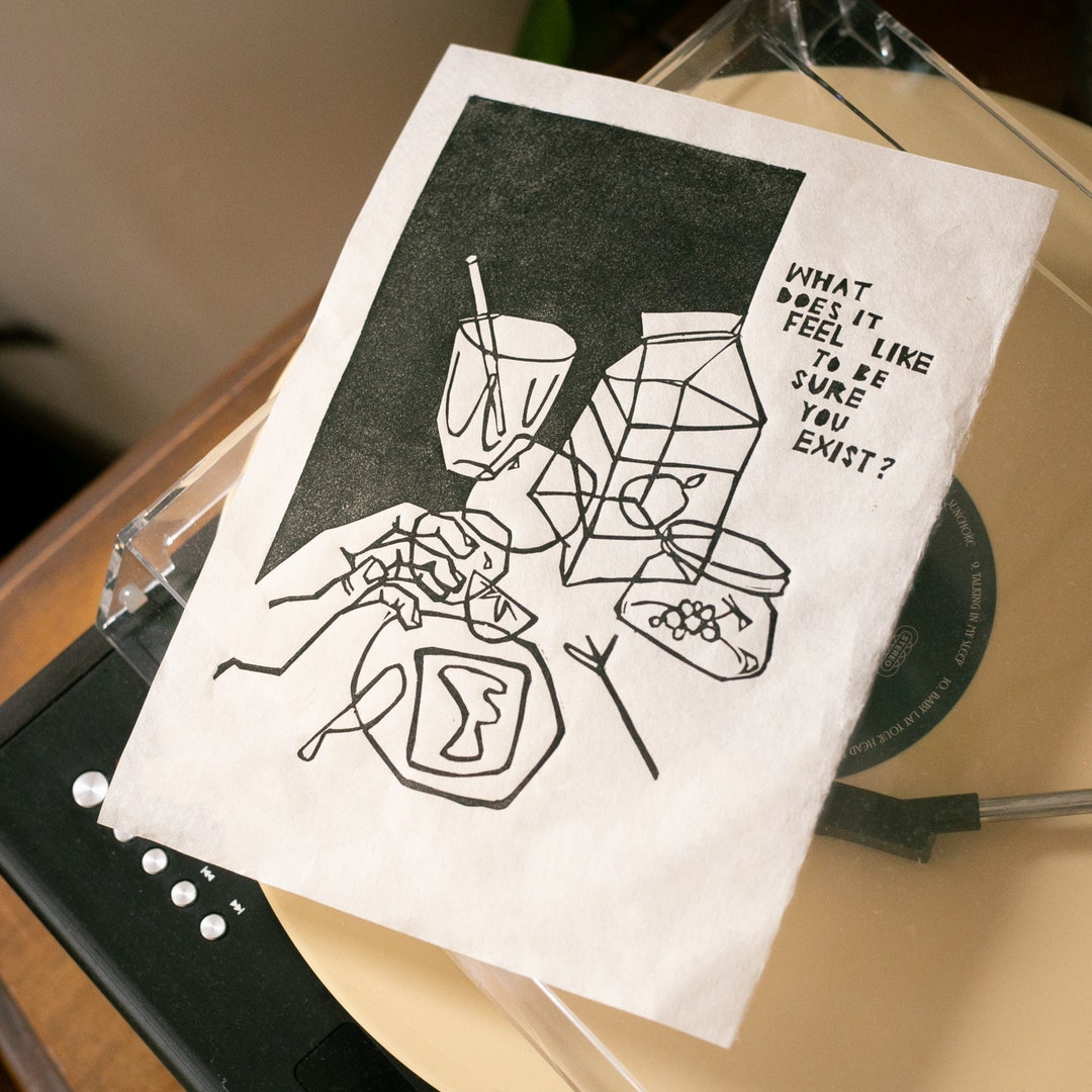 Handprinted Linocut Relief Print: "everything is See-through" - Etsy