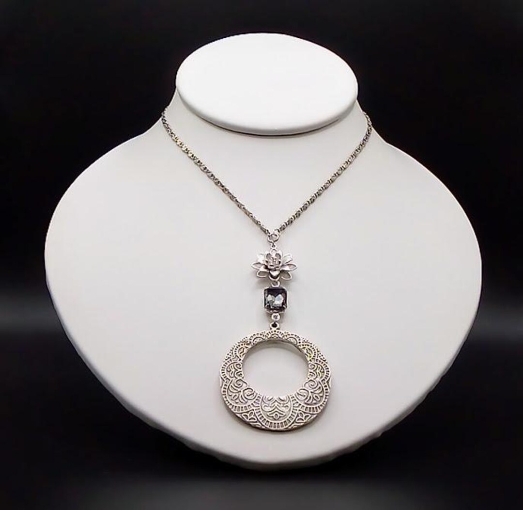 Two Variations of Unique and Bohemian, Matte Silver, Round, Floral ...