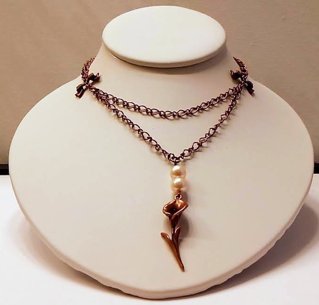 Stunning Handmade Antique Copper Tulip Flower Pendant - Etsy