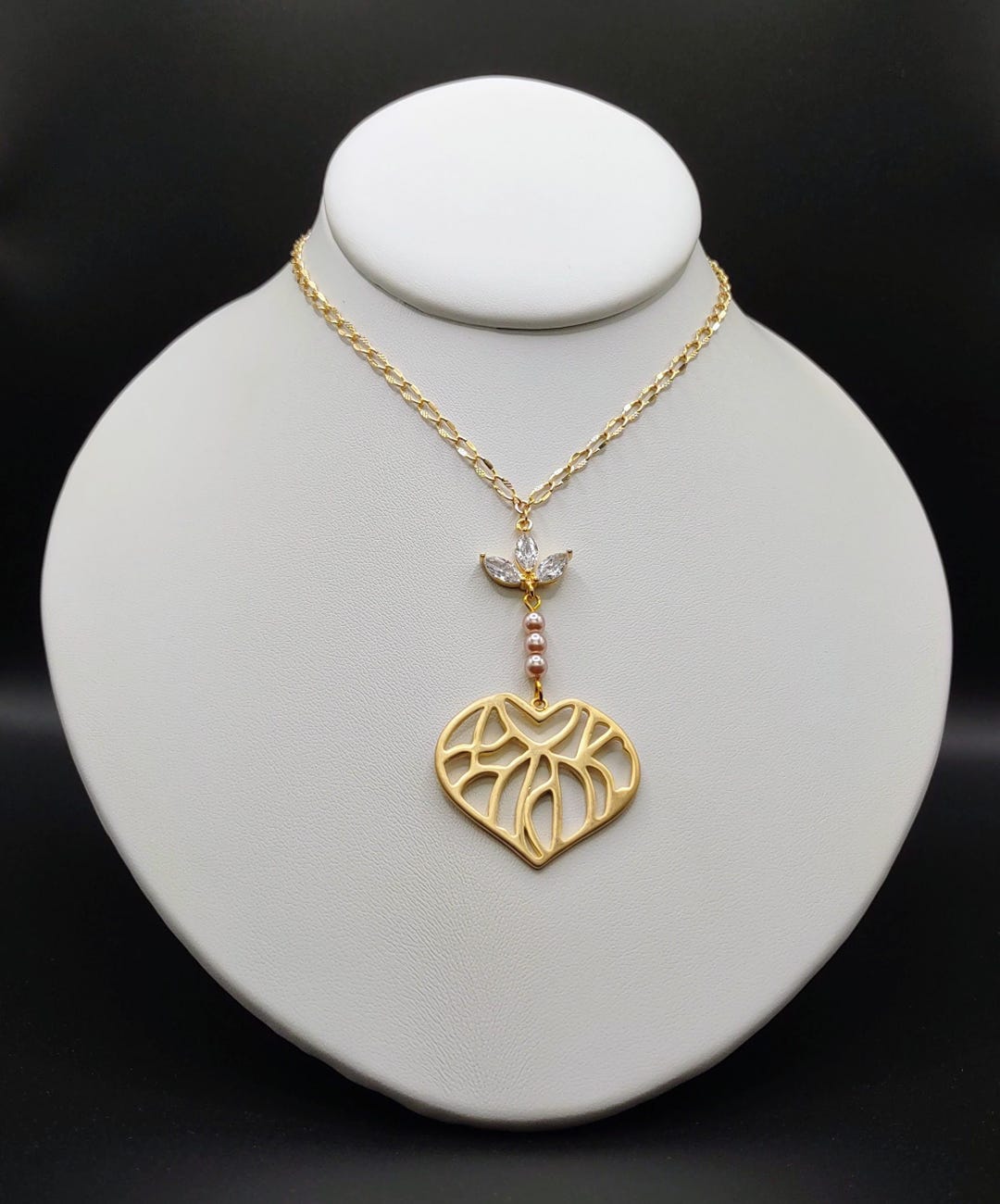 Three Variations of Unique, Modern and Trendy, Handmade, Gold, Heart ...