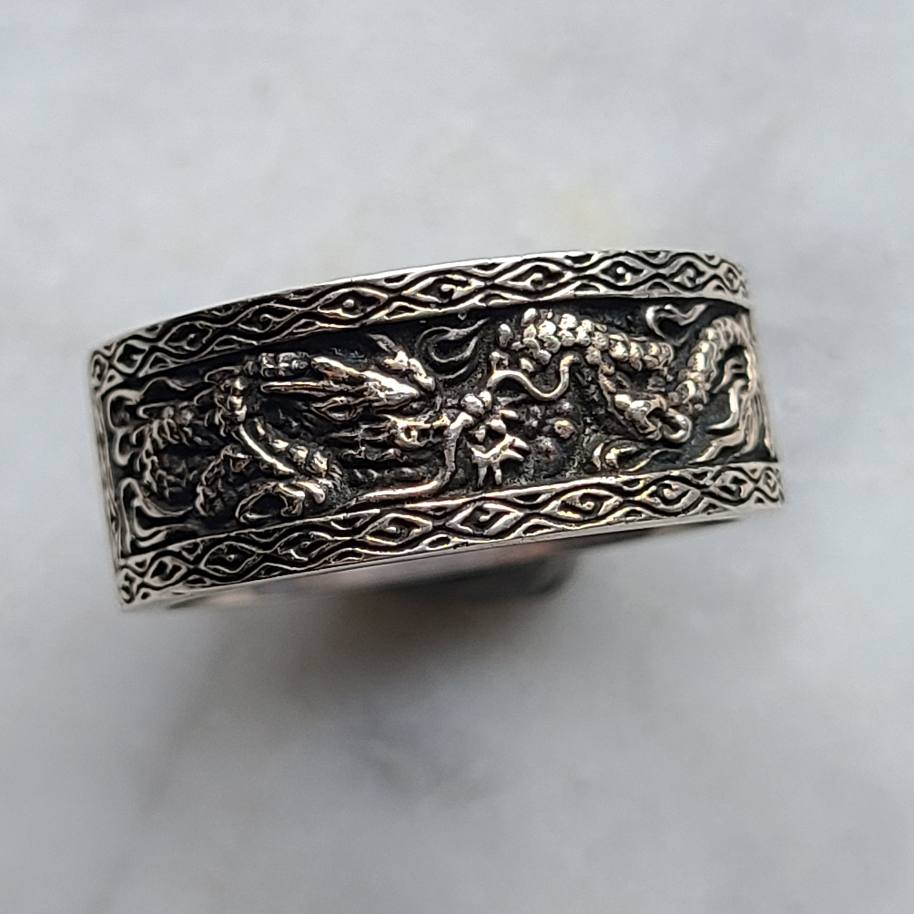 Authentic ORIENTAL VIBRATIONS 925 Sterling Silver DRAGON Ring ...