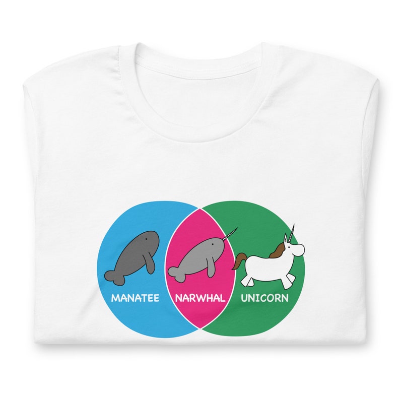 Narwhal Venn Diagram T-shirt - Etsy
