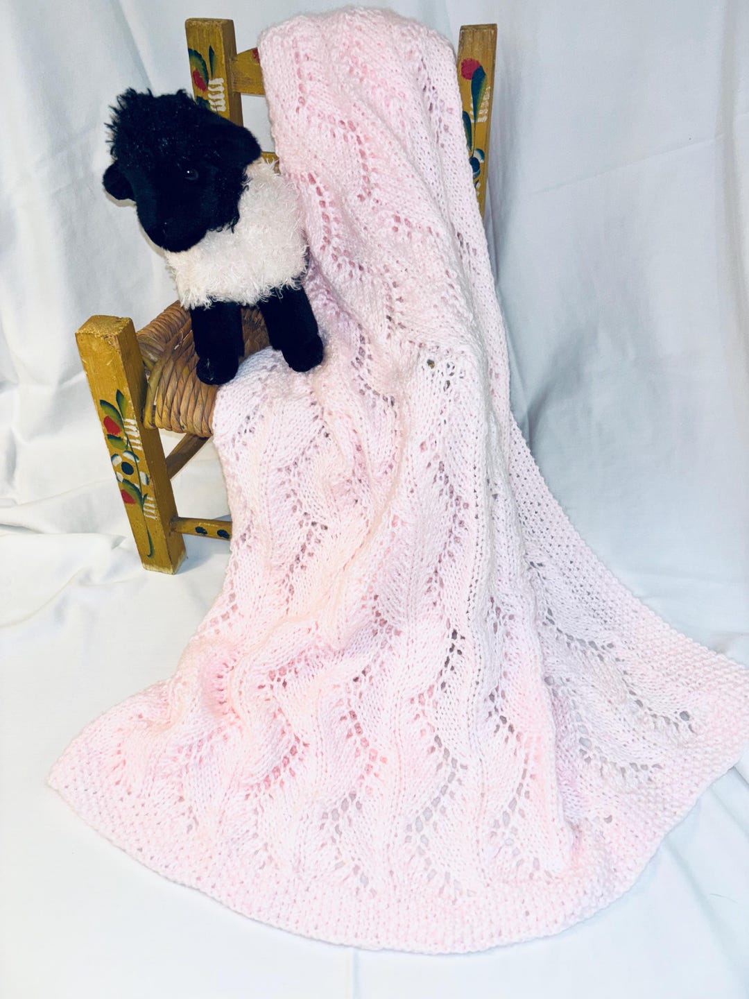 Hand Knit Pink Cloud Baby Blanket - Etsy