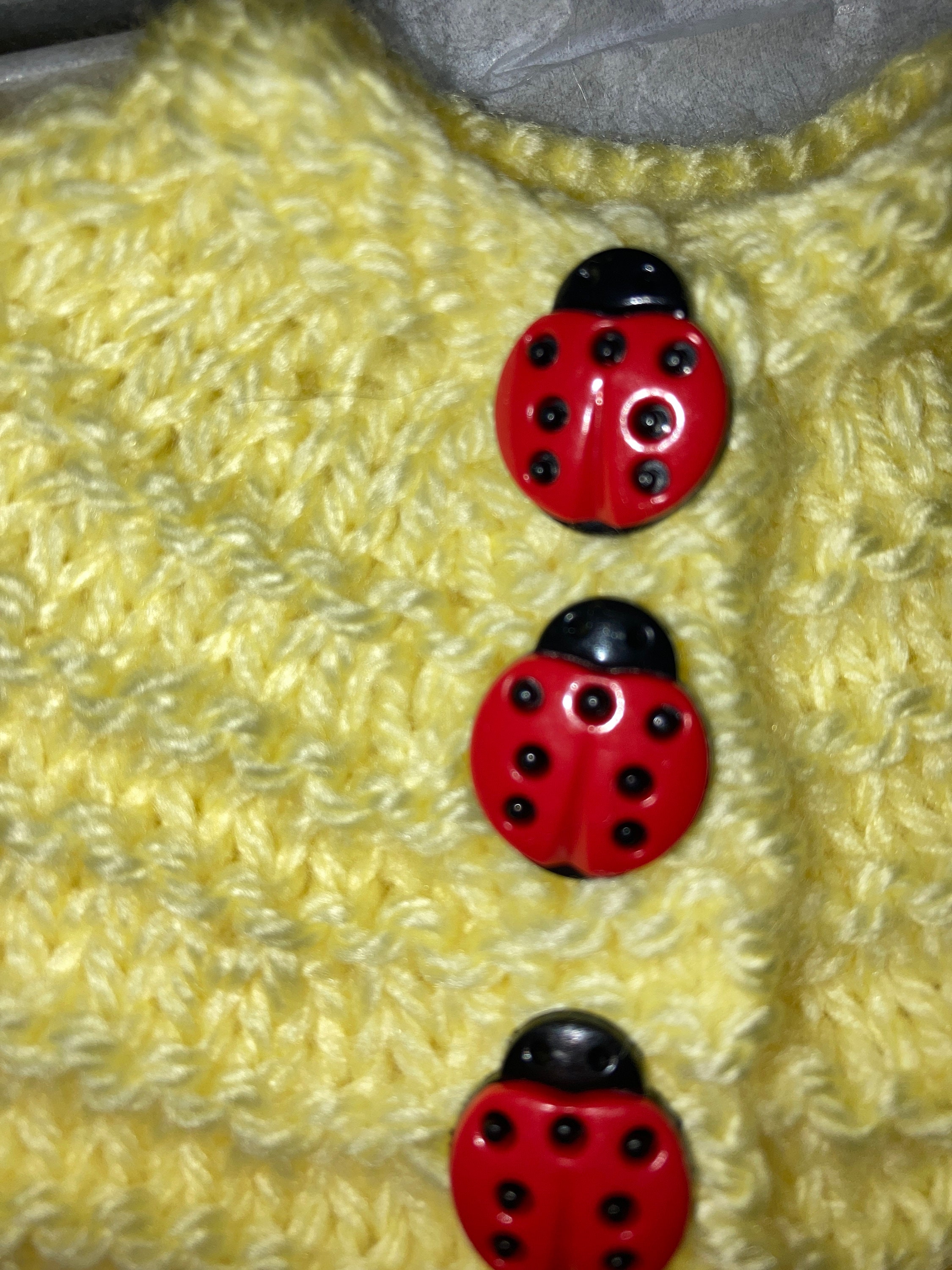 Sunny Ladybugs Hand-knit Sweater, Hat and Booties Set - Etsy