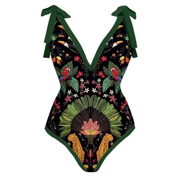 Retro One Piece Swimsuit Women - Etsy