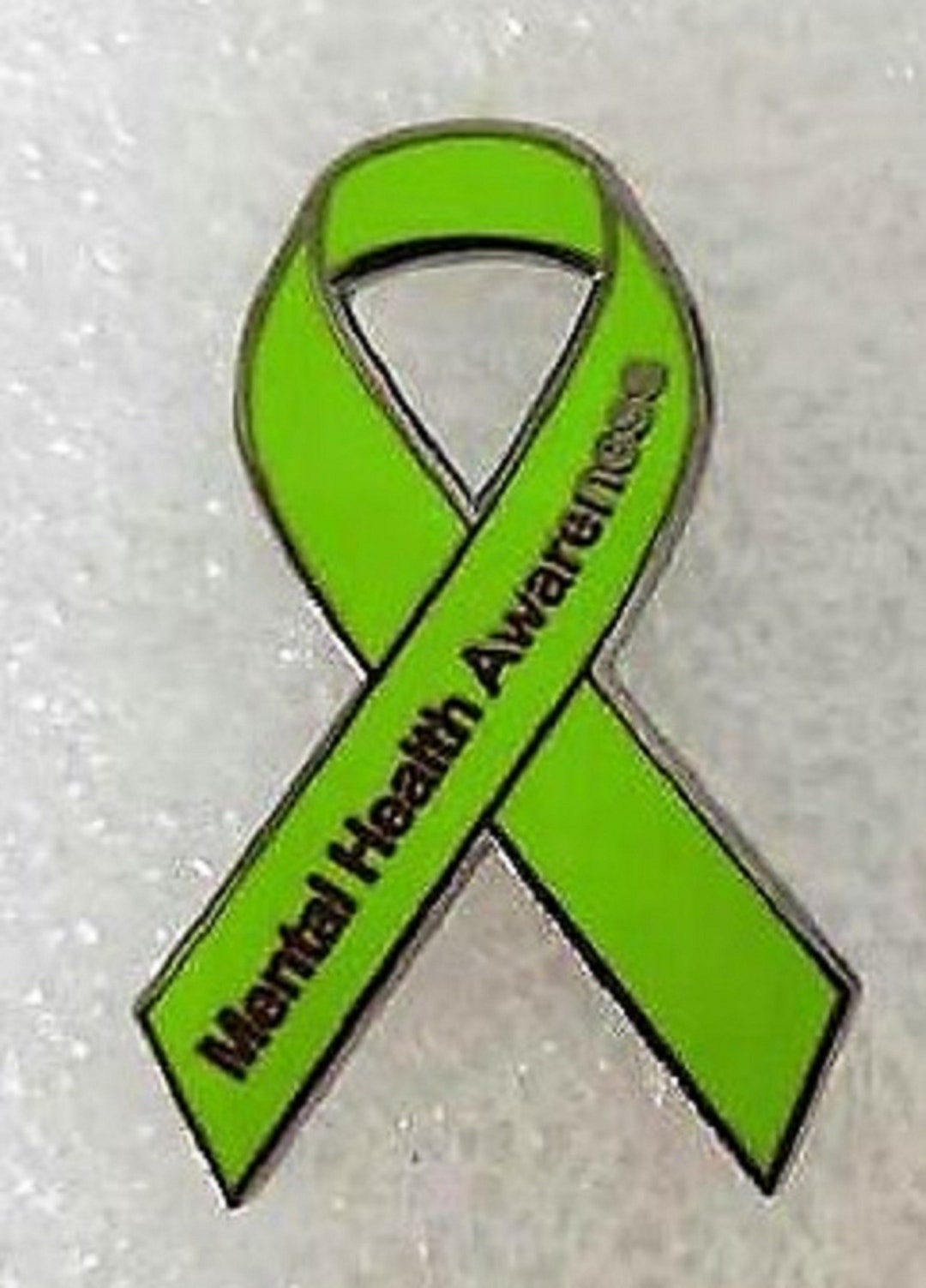 Mental Health Awareness Enamel Green Ribbon Badge / Brooch. Depression ...