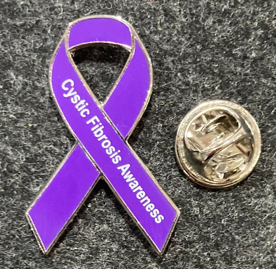 Cystic Fibrosis Purple Awareness Ribbon Enamel Pin Badge / Brooch ...