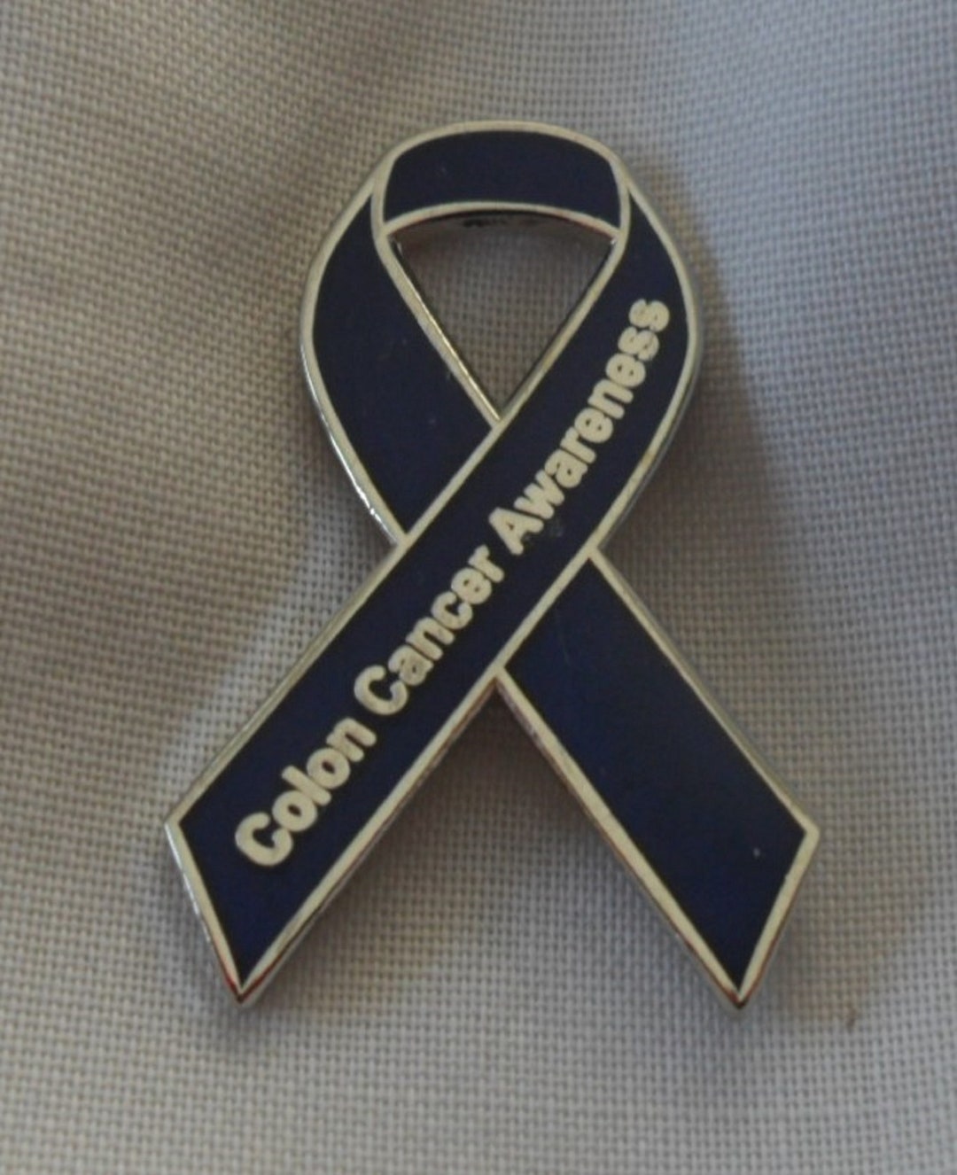 Colon / Bowel Cancer Awareness Dark Blue Ribbon Enamel Badge / - Etsy