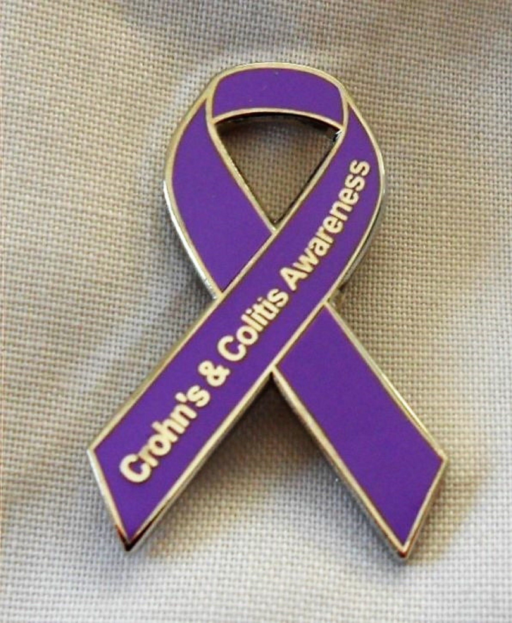 Crohn's & Colitis Disease Purple Awareness Ribbon Enamel - Etsy UK