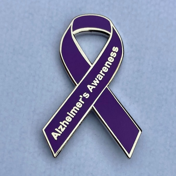 Alzheimers Ribbon Brooch - Etsy UK