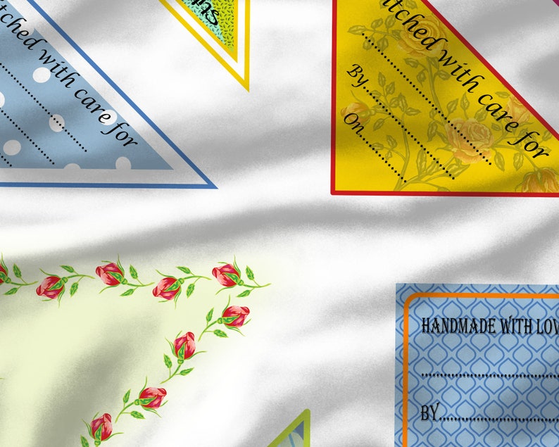 Corner Quilt Labels 100% Cotton Fabric, Fat Quarter Labels for Quilts ...