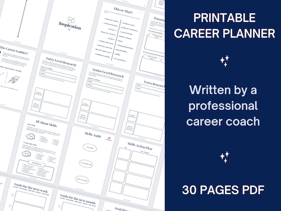 Career Planner Printable PDF Workbook 2022 Planner Goal | Etsy