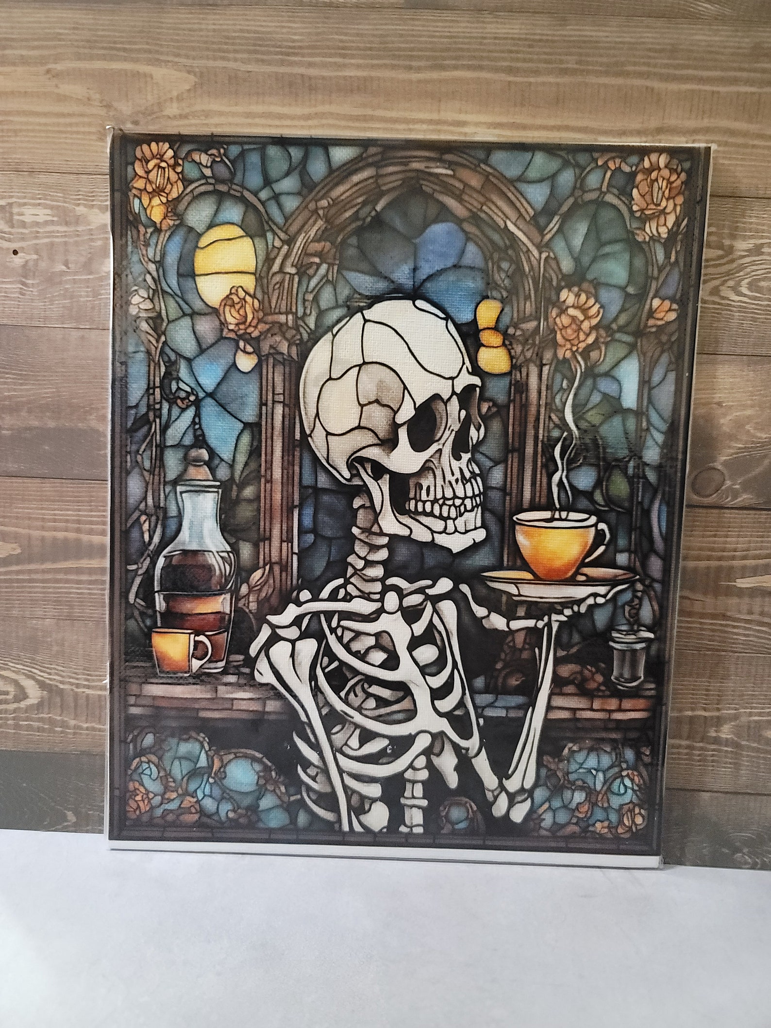 Skeleton Drinking Tea Wallhanging - Etsy