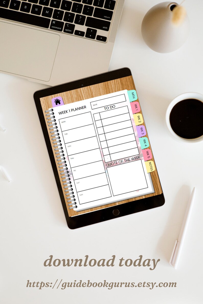 Japanese Themed Undated Digital Planner | 74 Pages | Hyperlinked Tabs ...