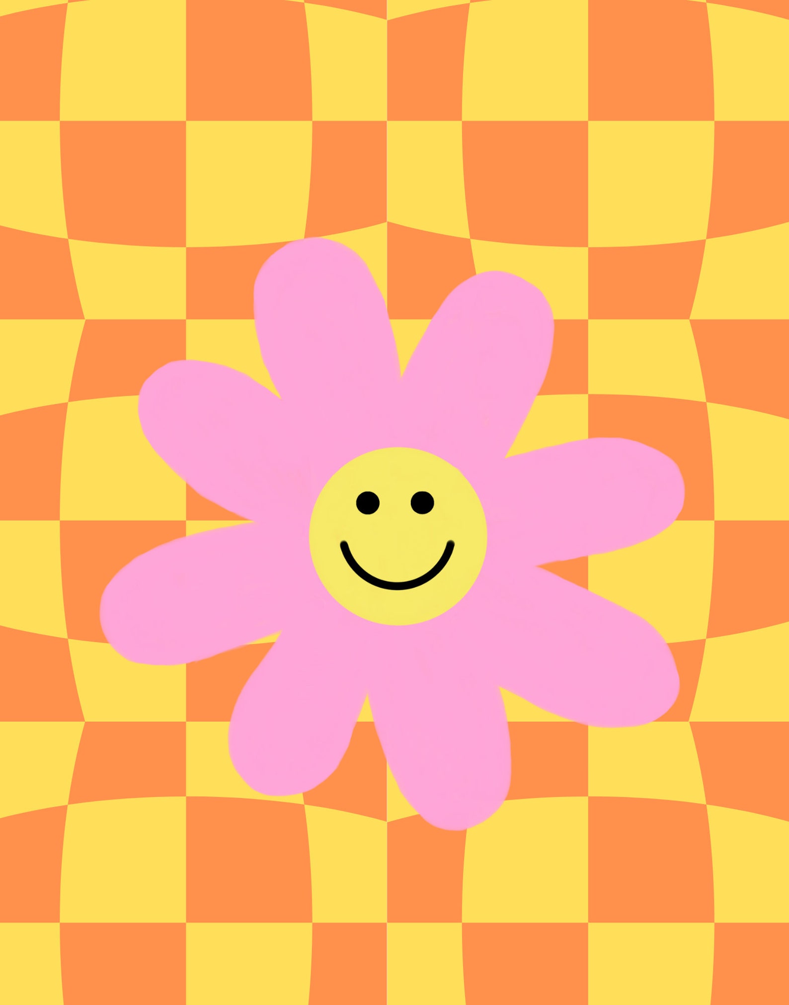 Trendy Checkered Flower Wall Art - Etsy