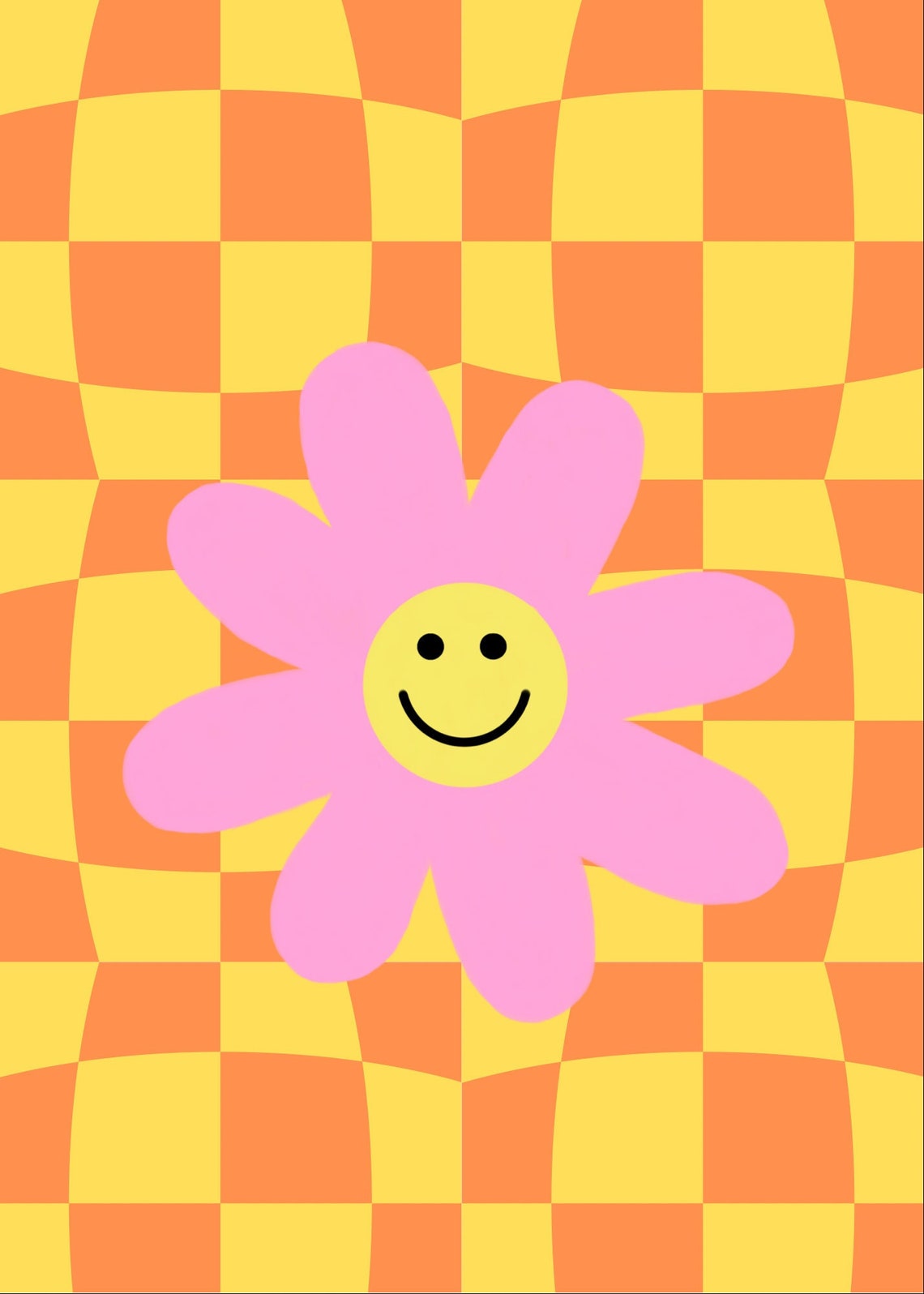 Trendy Checkered Flower Wall Art - Etsy