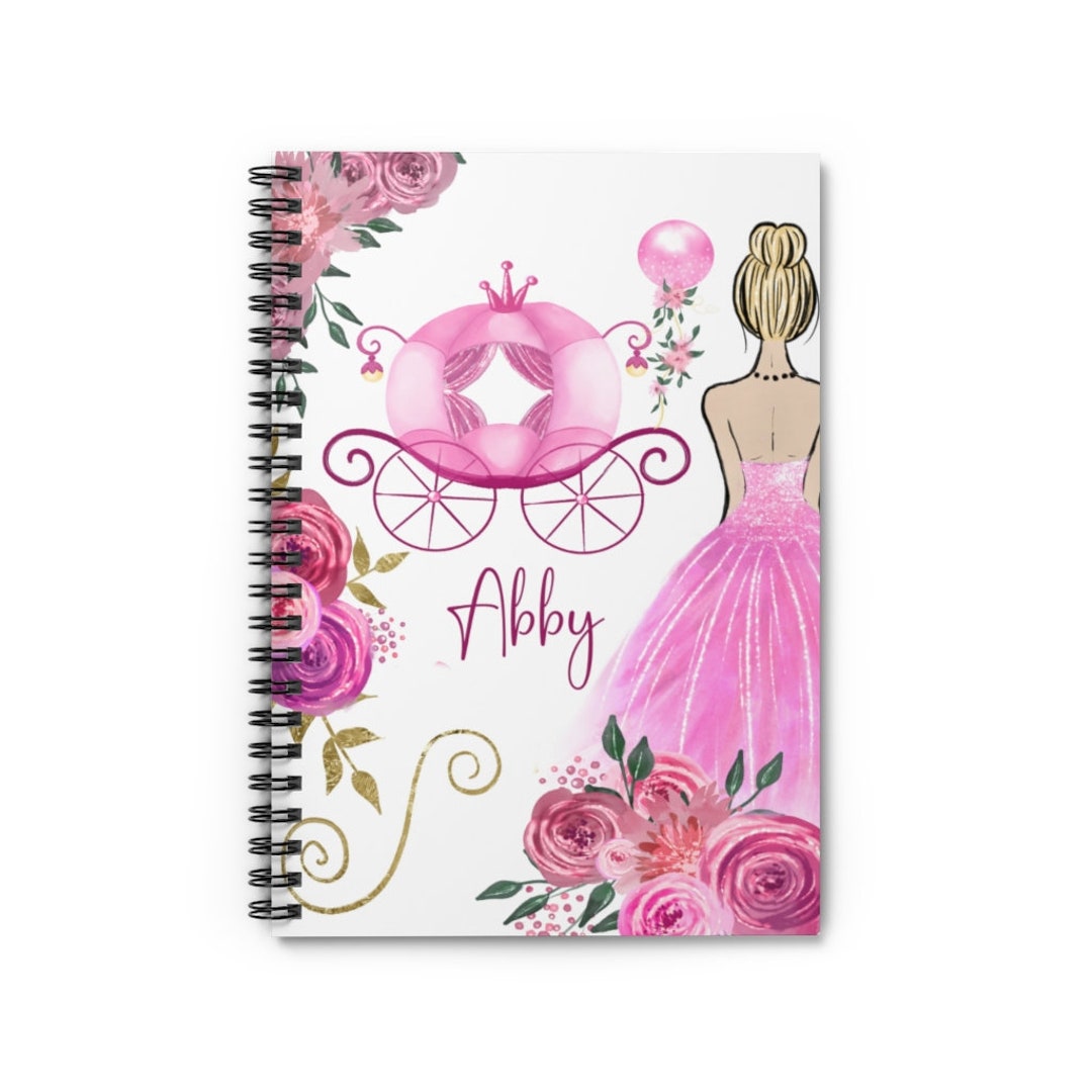 Spiral Notebook Princess, Personalized Princess Journal for Girls, Back ...
