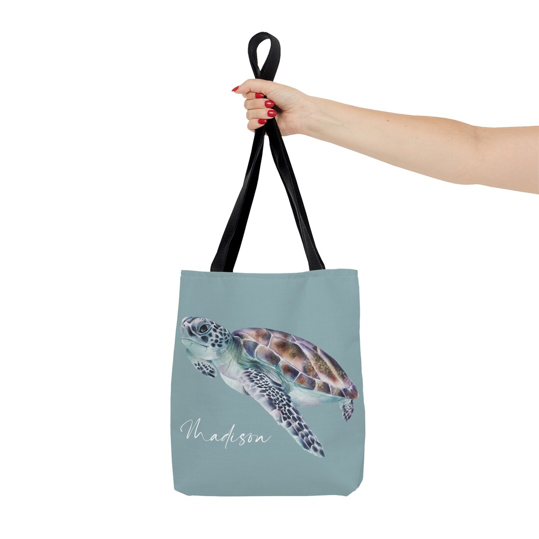 Personalized Sea Turtle Tote Bag Custom Tote Bag With Name - Etsy