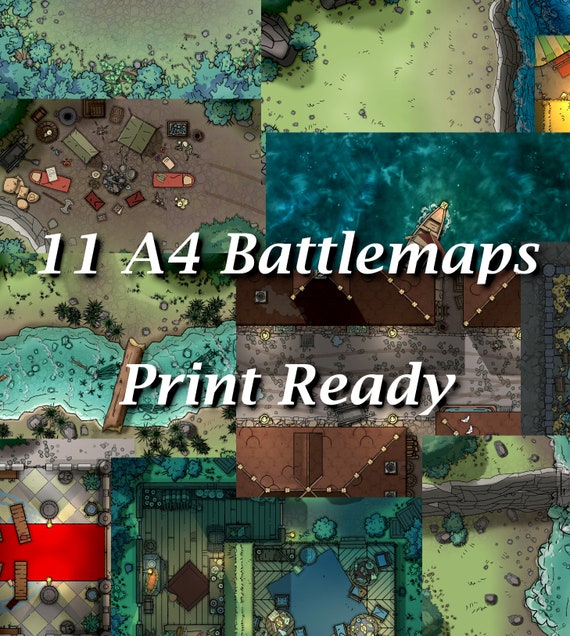 11 A4 Printable Battlemaps. Normal/gridded/black and White | Etsy