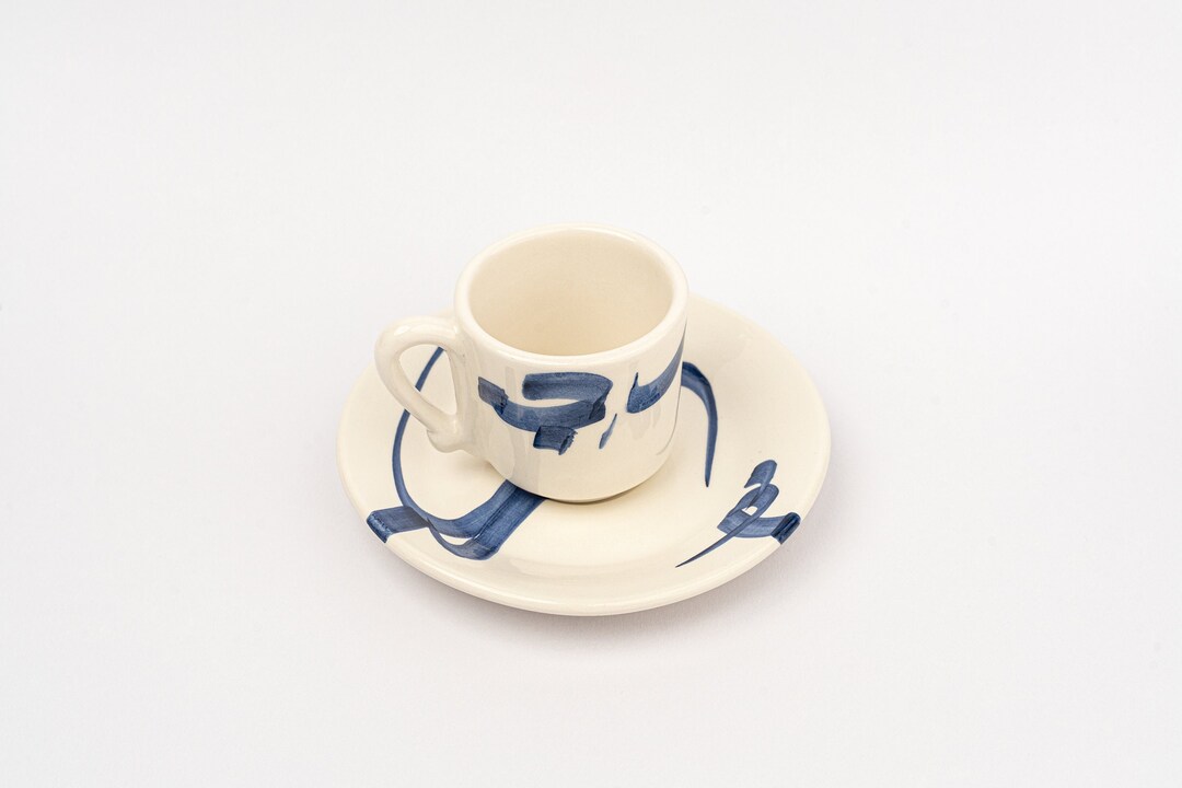 Blue Kalimet Nespresso Set, Turkish Coffee Set, Saucer and a Mug - Etsy