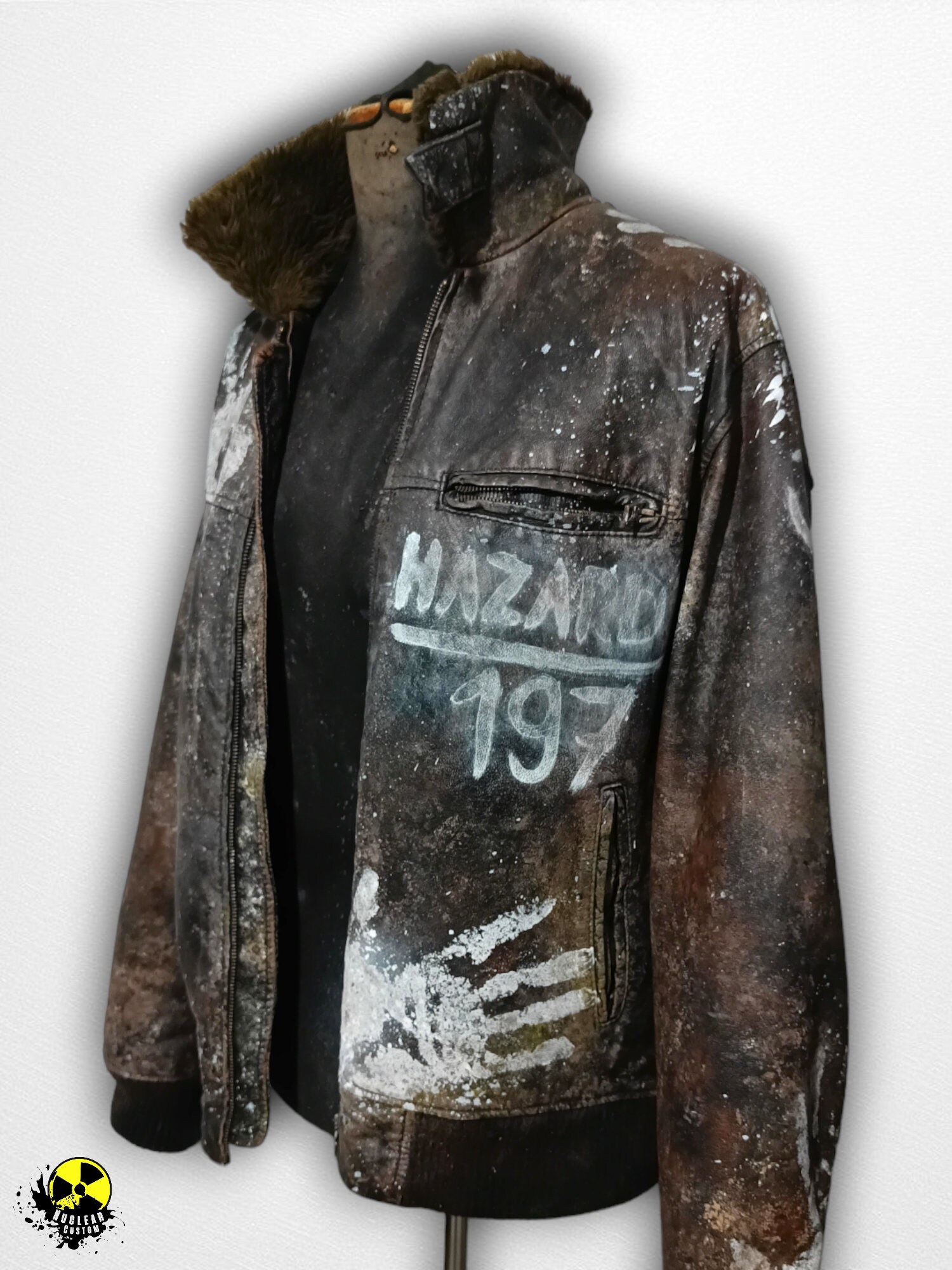 Post-apocalyptic Leather Jacket in Madmax Style Fallout Metro 2033 ...