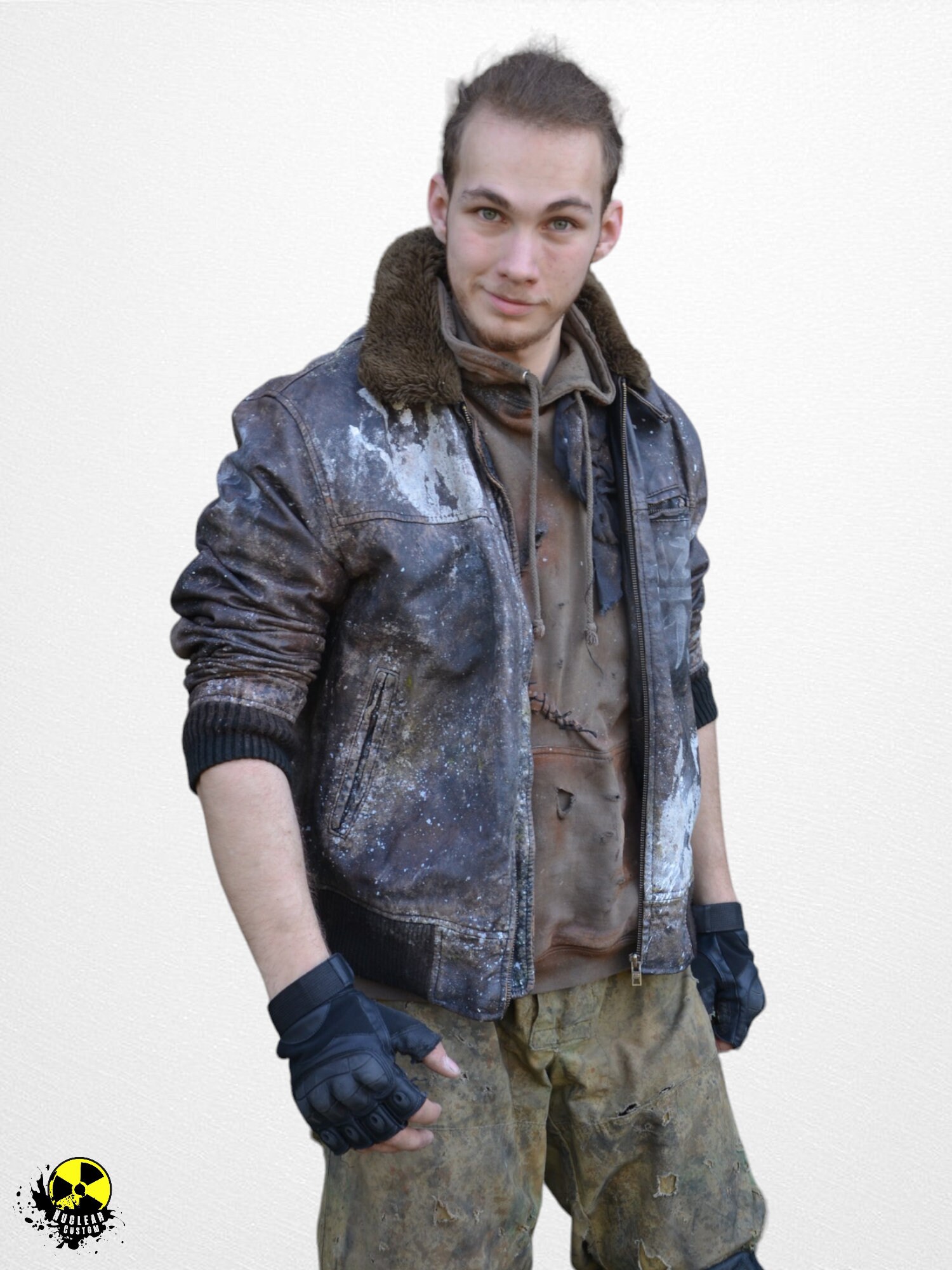 Post-apocalyptic Leather Jacket in Madmax Style Fallout Metro 2033 ...
