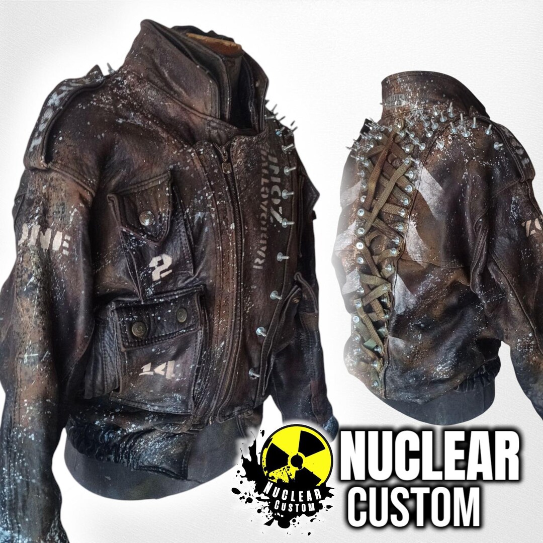 Spiked Leather Raider Jacket Handcrafte Wasteland Armor - Madmax ...