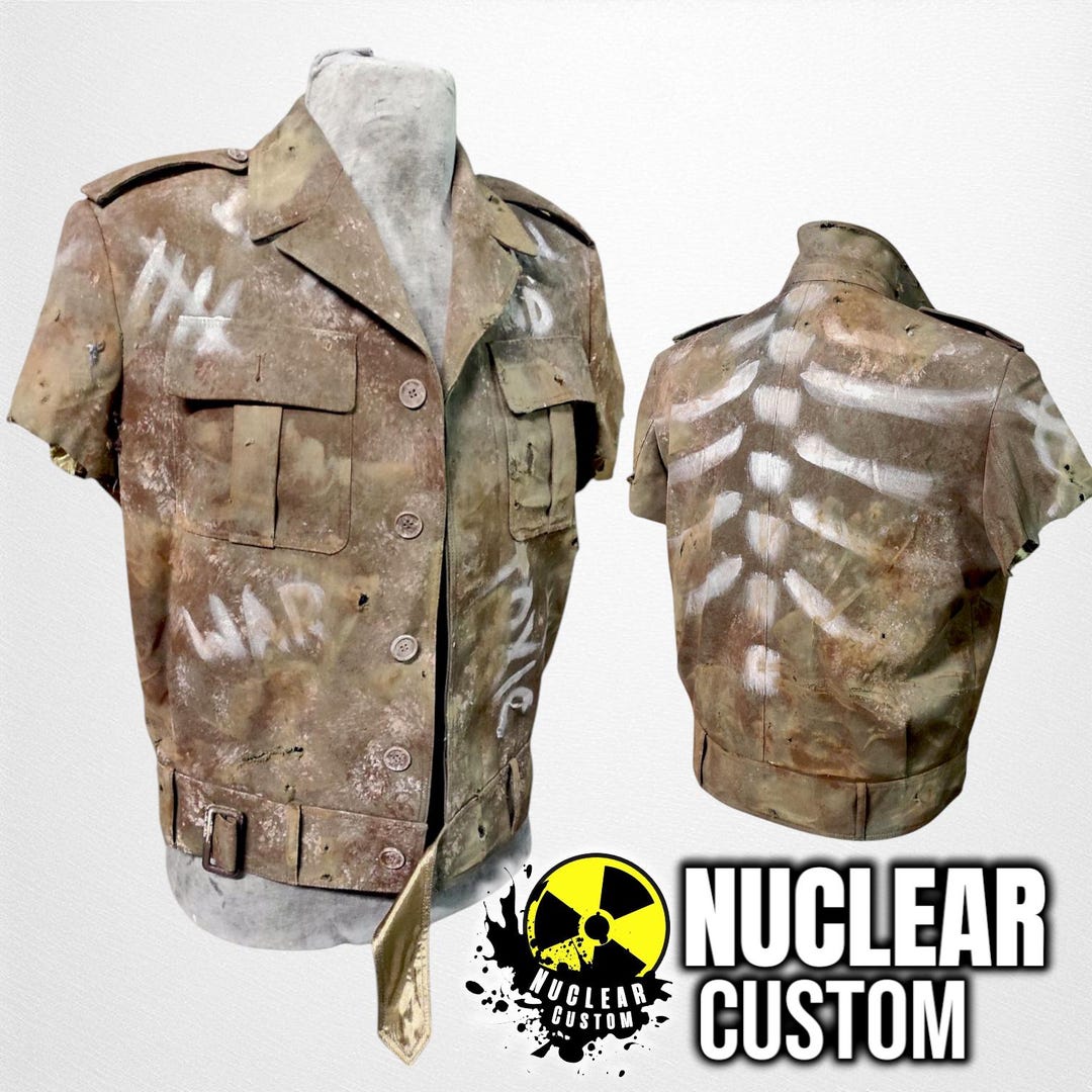 Post-apocalyptic Skeleton Vest – Distressed Military Shirt With Hand ...