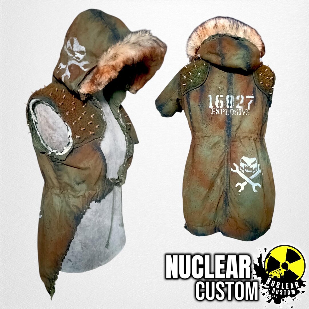 Unisex Post-apocalyptic Vest With Hood and Skull Symbols Your Must-have ...