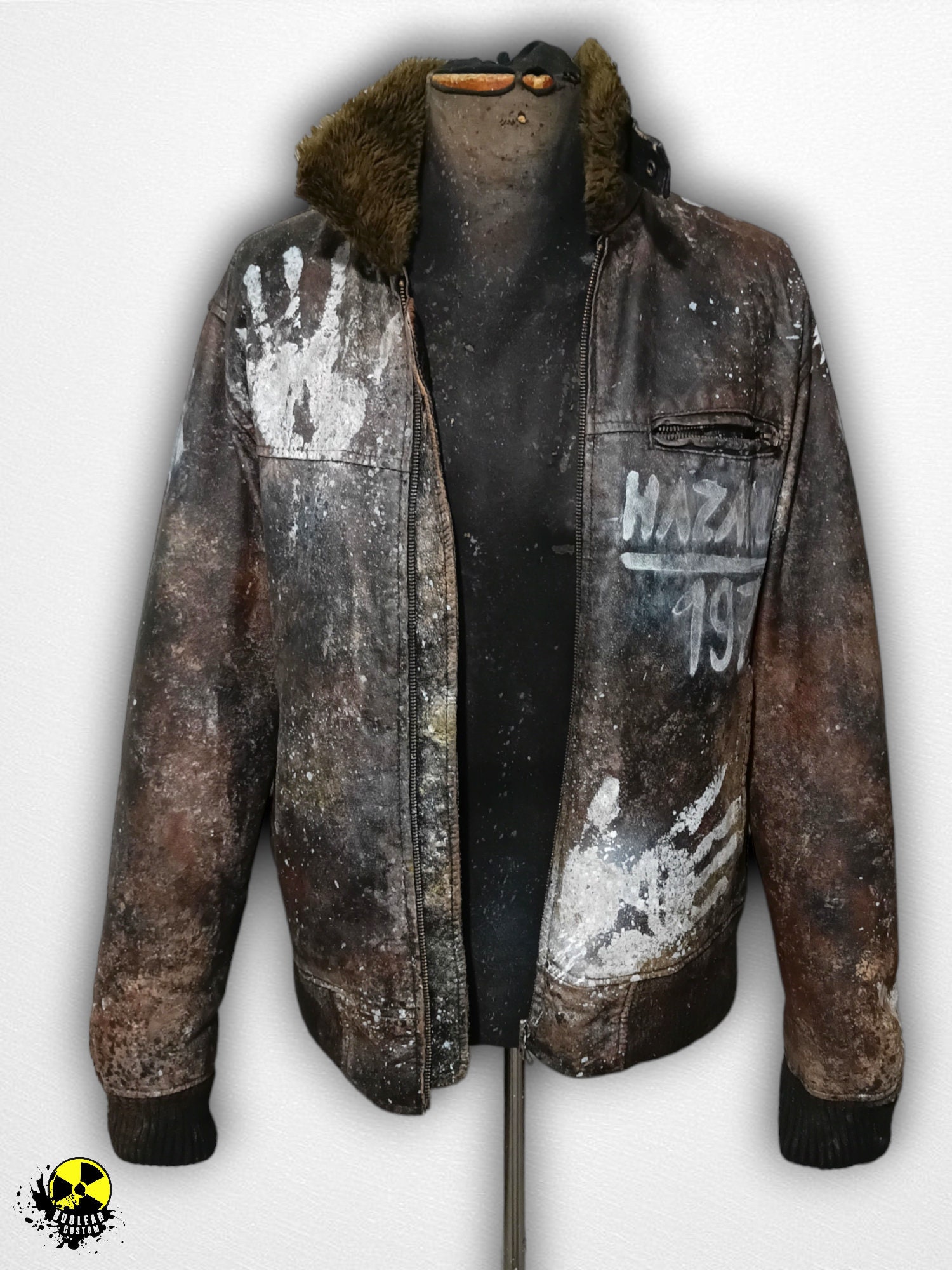 Post-apocalyptic Leather Jacket in Madmax Style Fallout Metro 2033 ...