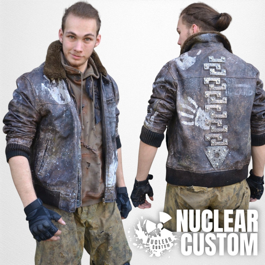 Post-apocalyptic Leather Jacket in Madmax Style Fallout Metro 2033 ...