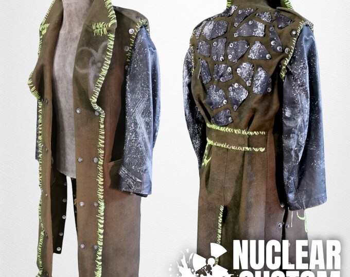 Handcrafted Post-apocalyptic Coat in Fallout Style Neon Glow for LARP ...
