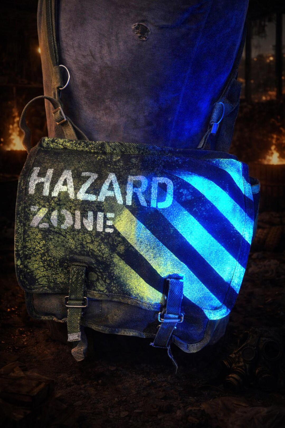 Hazard Zone Utility Bag – UV Reactive Post-apocalyptic Satchel With UV ...
