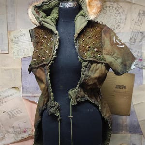 Unisex Post-apocalyptic Vest With Hood and Skull Symbols – Your Must ...