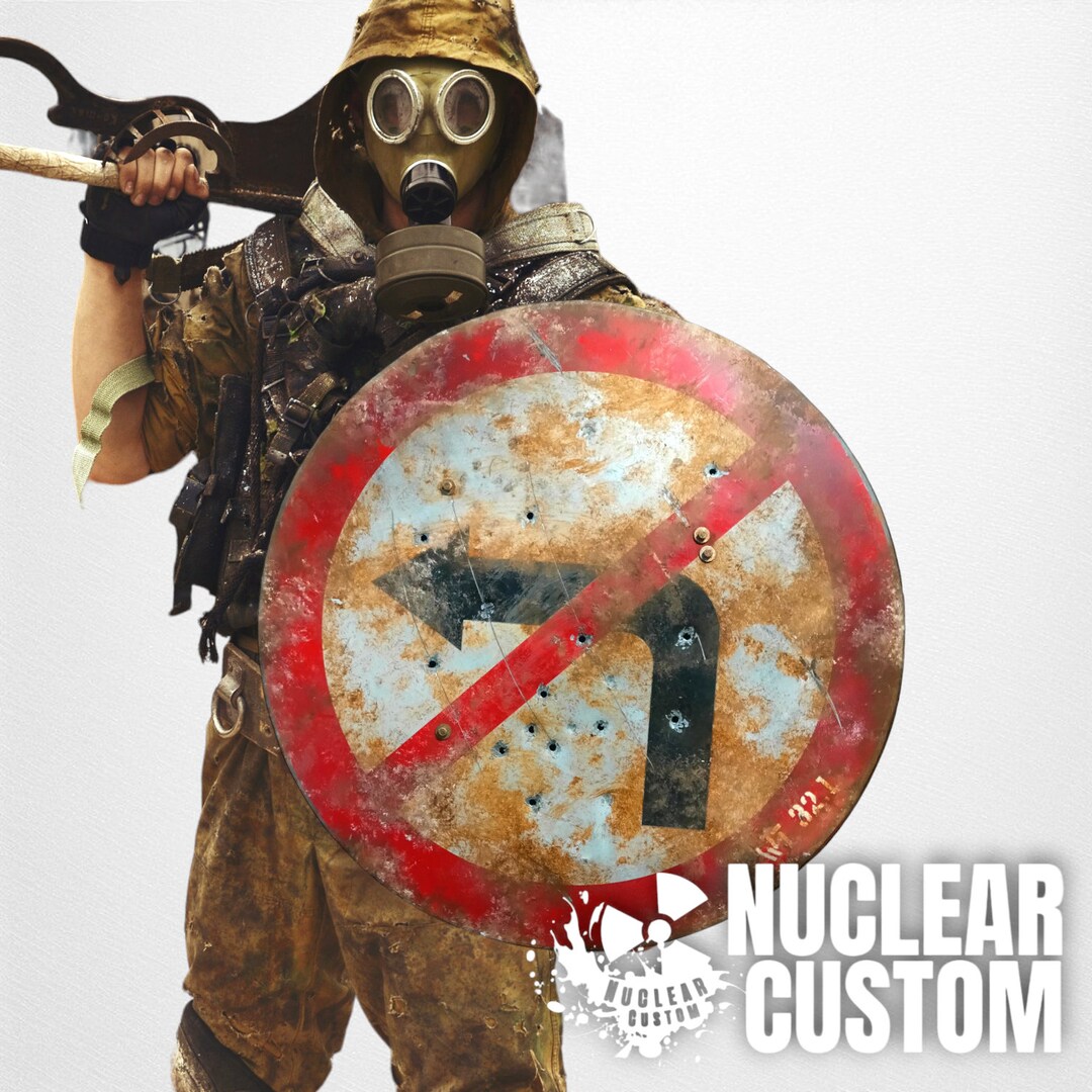 Metal Post-apocalyptic Shield Crafted From Road Signage Lightweight ...