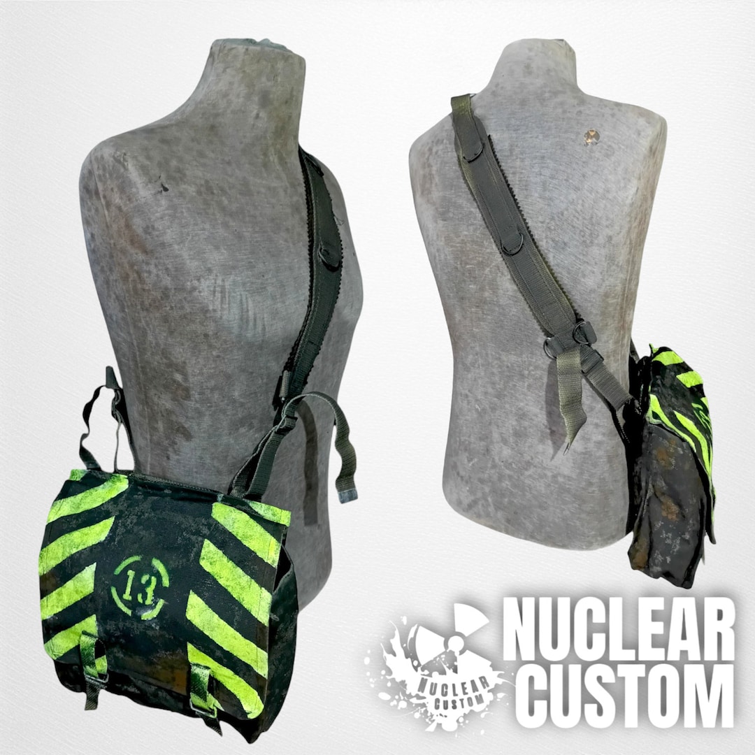 Ultimate Post-apocalyptic Black Military Bag With Neon Yellow Warning ...