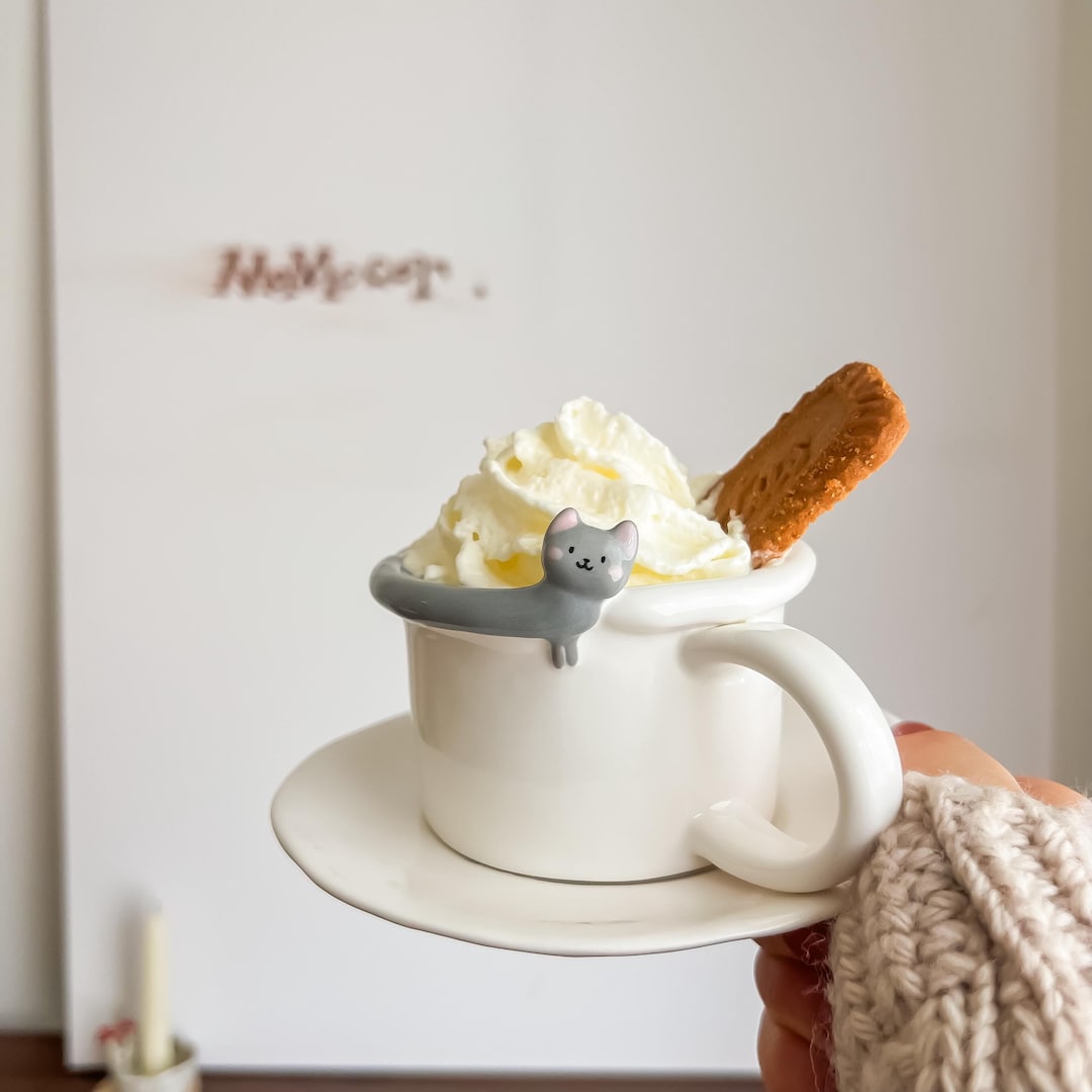 British Shorthair Cat Mug, Handmade Cat Themed Gift, Grey Cat Mug ...