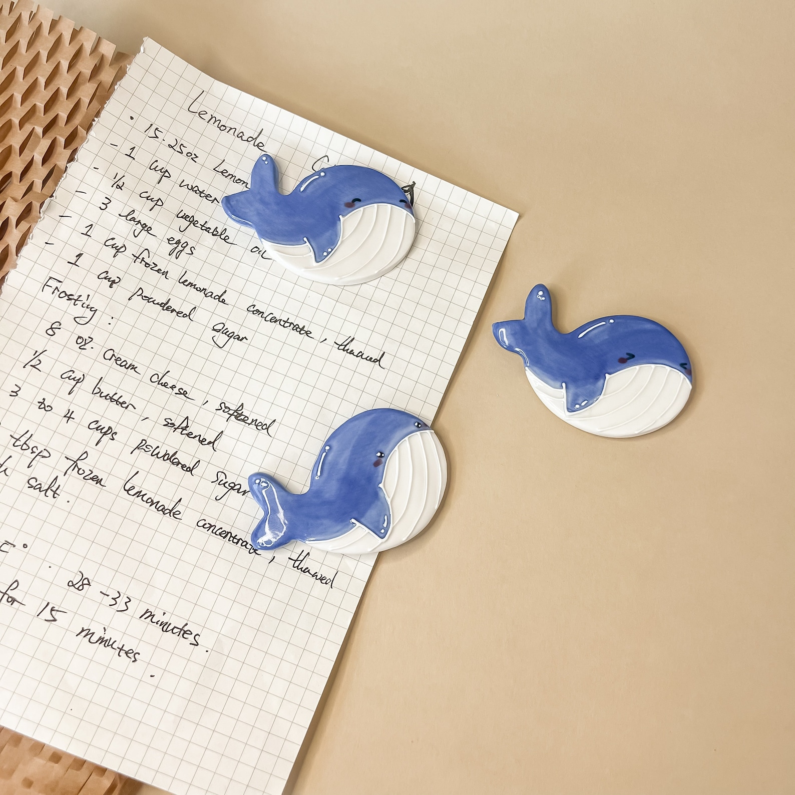 Whale Magnets Set of 3, Decorative Magnets, Ceramic Fridge Magnets Cute ...