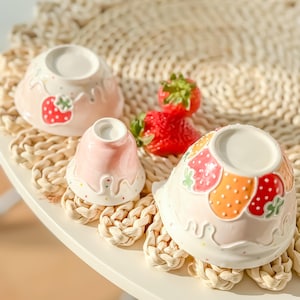 Strawberry Gaiwan Set, Handmade Tea Drinker Gifts, Handpainted ...