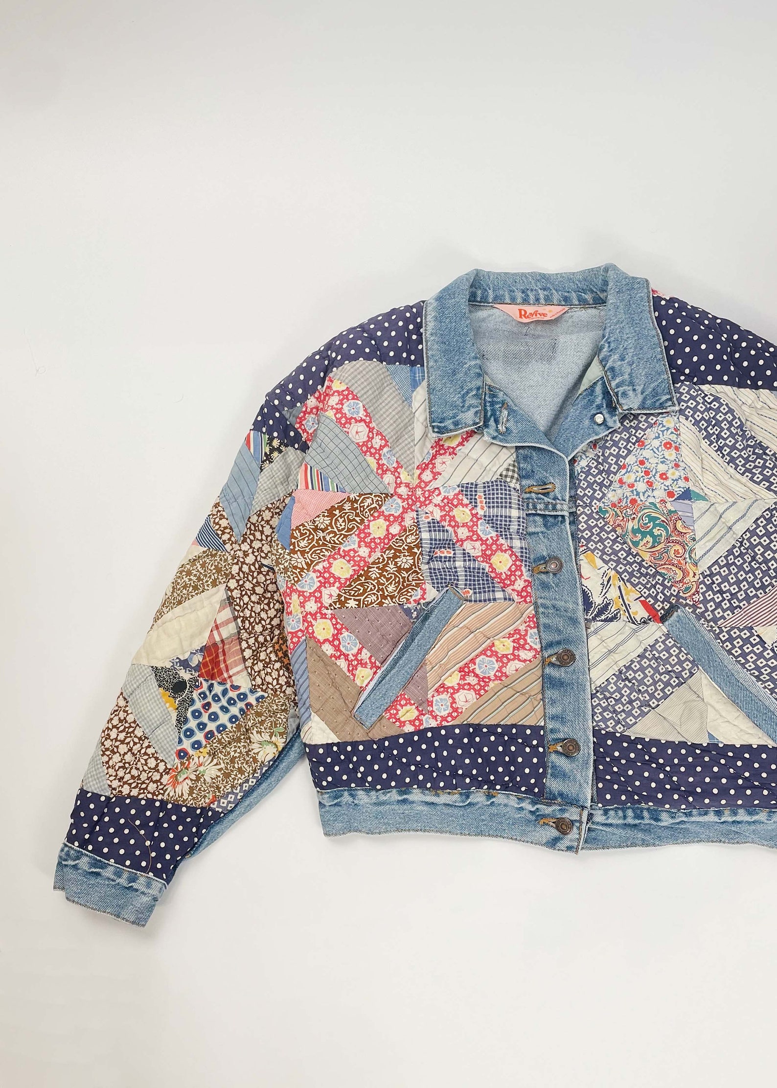 Patchwork Quilted Denim Jacket - Etsy
