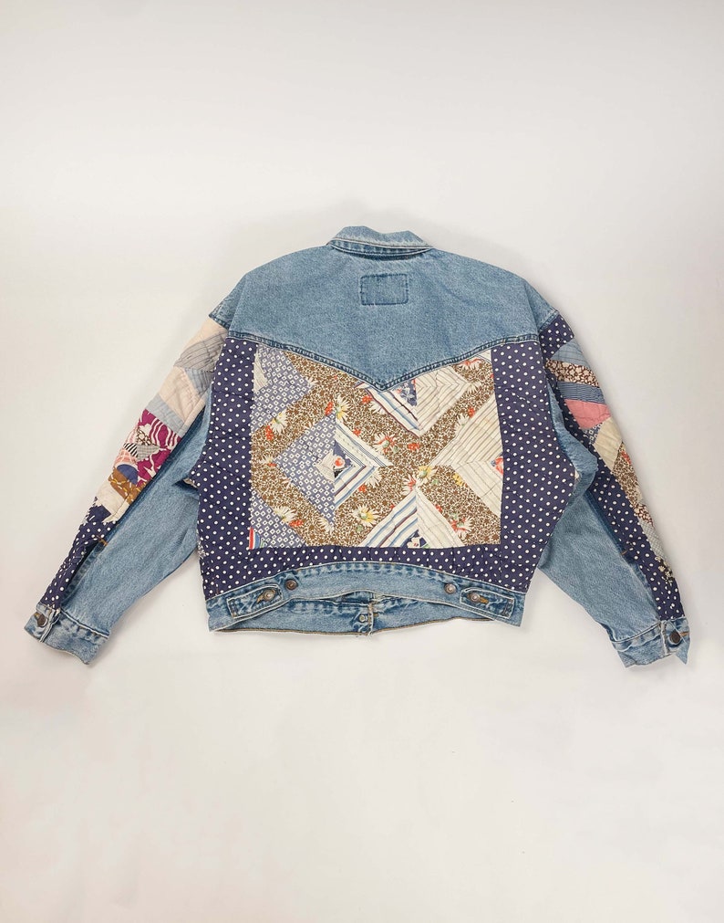 Patchwork Quilted Denim Jacket - Etsy
