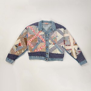 Patchwork Quilted Denim Jacket - Etsy